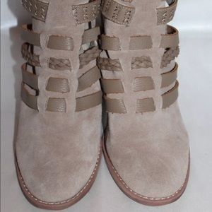 soho cobbler nyc | Shoes | Soho Cobbler Nyc Tan Suede Woven Ankle Boots ...